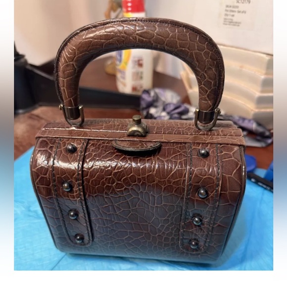 ronay | Bags | Vintage 95s Ronay Brown Leather Retro Boxpurse Handbag ...